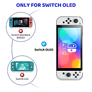 FANPL for Nintendo Switch OLED Case, Dockable Protective Case Cover for Switch OLED and Joy Con Controller (Red & Blue)