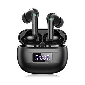Wireless Earbuds Bluetooth Earbuds 76H Playtime Ear Buds Noise Cancellation Clear Calls Bluetooth Headphones Power Display Charging Case Light Weight IPX7 Waterproof Earphones for Sports Workout