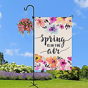 Luckupper Large Garden Flag Holder Stand Pole for 28 x 40 with Shepherd Hook,62 Inches Heavy Duty Yard Flag Post Stake for Outside