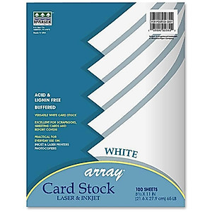 Pacon® Card Stock, Letter Paper Size, 65 Lb, White, 100 Sheets