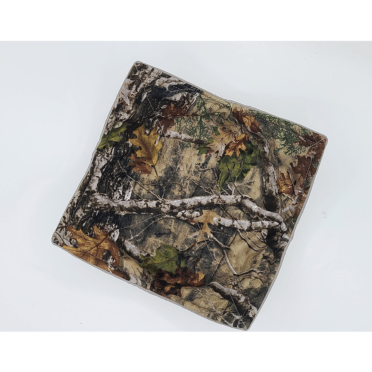 Camouflage Microwave Bowl Cozy Camo Reversible Microwaveable Potholder Timber Oak Leaf Bowl Buddy Hunt Lodge Man Cave Country Cabin Real Tree Manly Kitchen Linens Handmade Guy Gifts Under 10