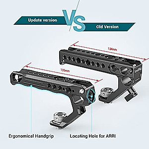 SmallRig Ergonomic Handle with Locating Holes for ARRI, Anti-Off Designed Cold Shoe Adapter - 2165