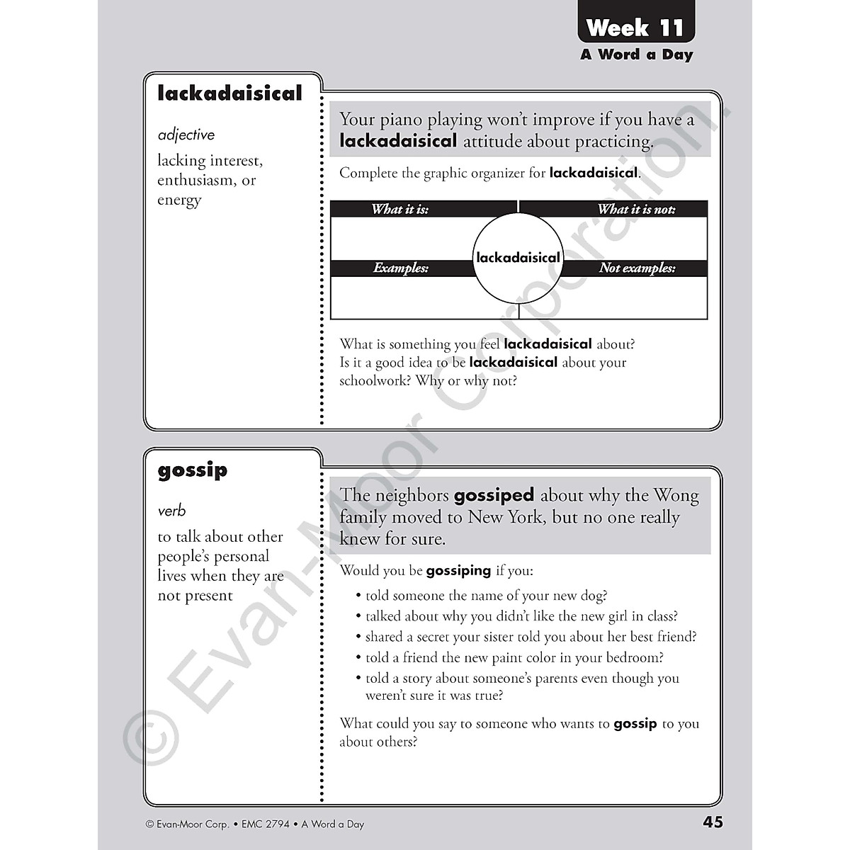 A Word a Day, Grade 4 Teacher Edition