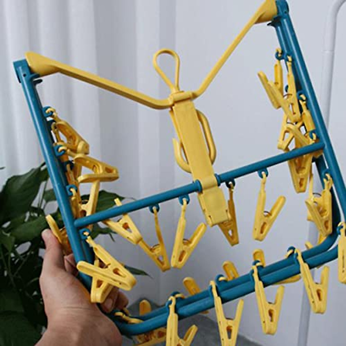 Cabilock Multipurpose Hanger Folding Hangers Pants Rack Hanger Foldable Garment Rack Wall Hangers for Clothes Multipurpose Clothes Hanger Plastic Hanger Drying Rack Coat Hanger to Rotate