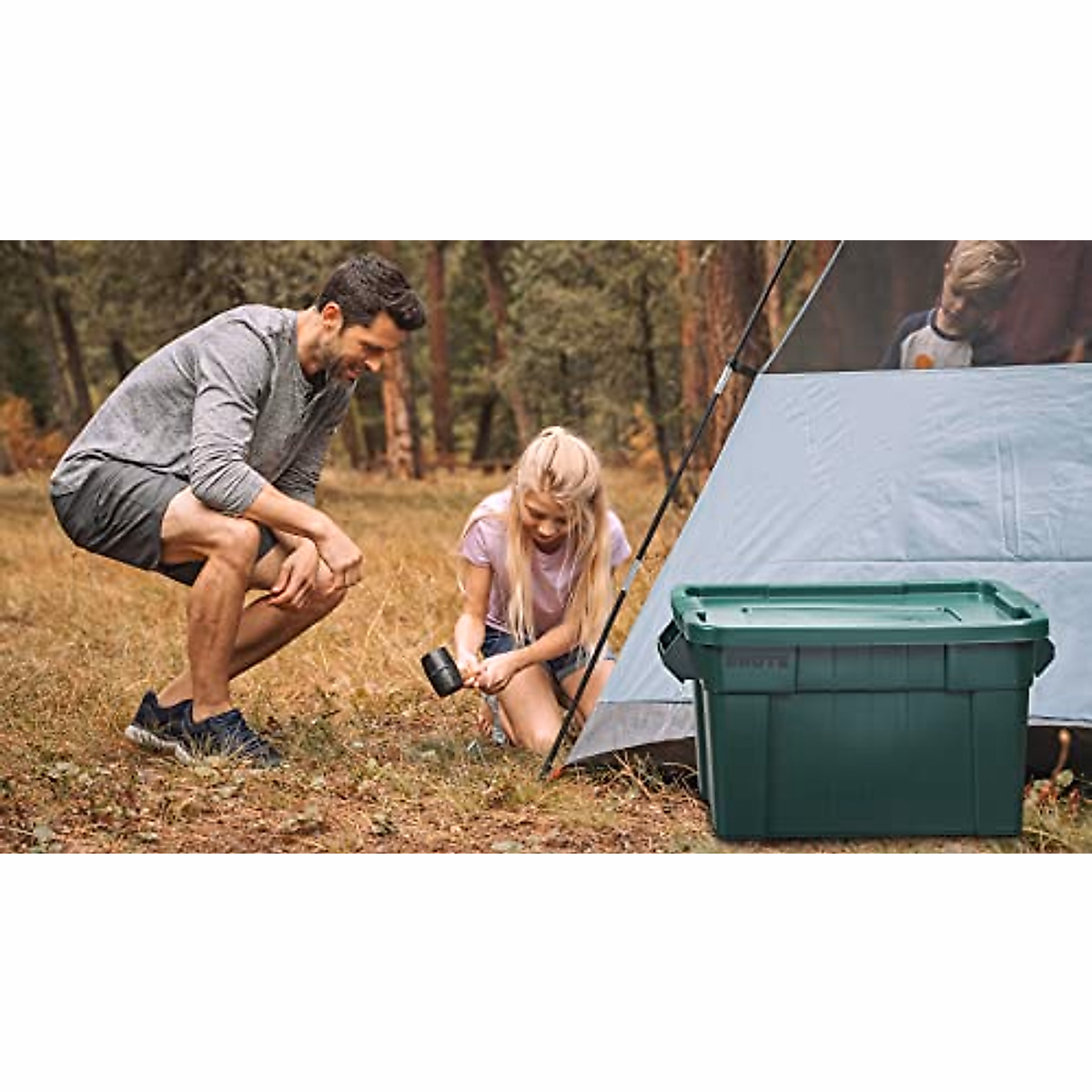 Rubbermaid Commercial Products Brute Tote Storage Container with Lid-Included, 20-Gallon, Dark Green, Rugged/Reusable Boxes for Moving/Camping/Storing in Garage/Basement/Attic/Jobsite/Truck