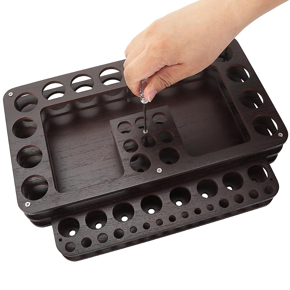 Wooden Vape Display Stand Holder Wooden RDA RTA Tank Holder Liquid Bottle Holder (Wooden Holder, Size B)