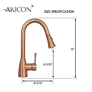 One-Handle Pull-Down Copper Kitchen Faucet - Five Years Warranty Akicon …