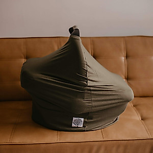 Parker Baby 4 in 1 Car Seat Cover for Girls and Boys - Stretchy Carseat Canopy, Nursing Cover, Grocery Cart Cover, High Chair Cover - "Pine"