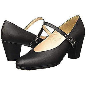 Miguelito 1600 Women's Flamenco Dance Shoes with Nails, Leather, 2.5" Heel, 7 US, 24.5 MX, Black