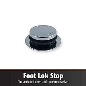 Keeney K630PVCDSBN Foot Lok Stop Bathtub Drain Kit, 1-1/2-Inch Fits All Standard Size Tubs, Brushed Nickel