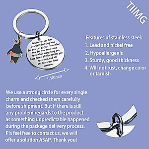 TIIMG Penguin Inspirational Keychain Penguin Lover Animal Jewelry Motivational Quote Gift (Penguin whenever)