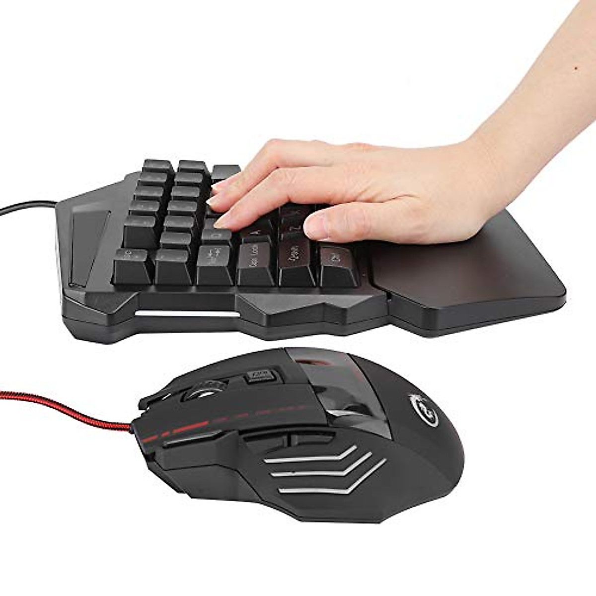 PC Gamer Set, One‑Handed Keyboard Keyboard Mouse Set, One‑Handed Gaming Keyboard, for Home Gaming Easy to Use