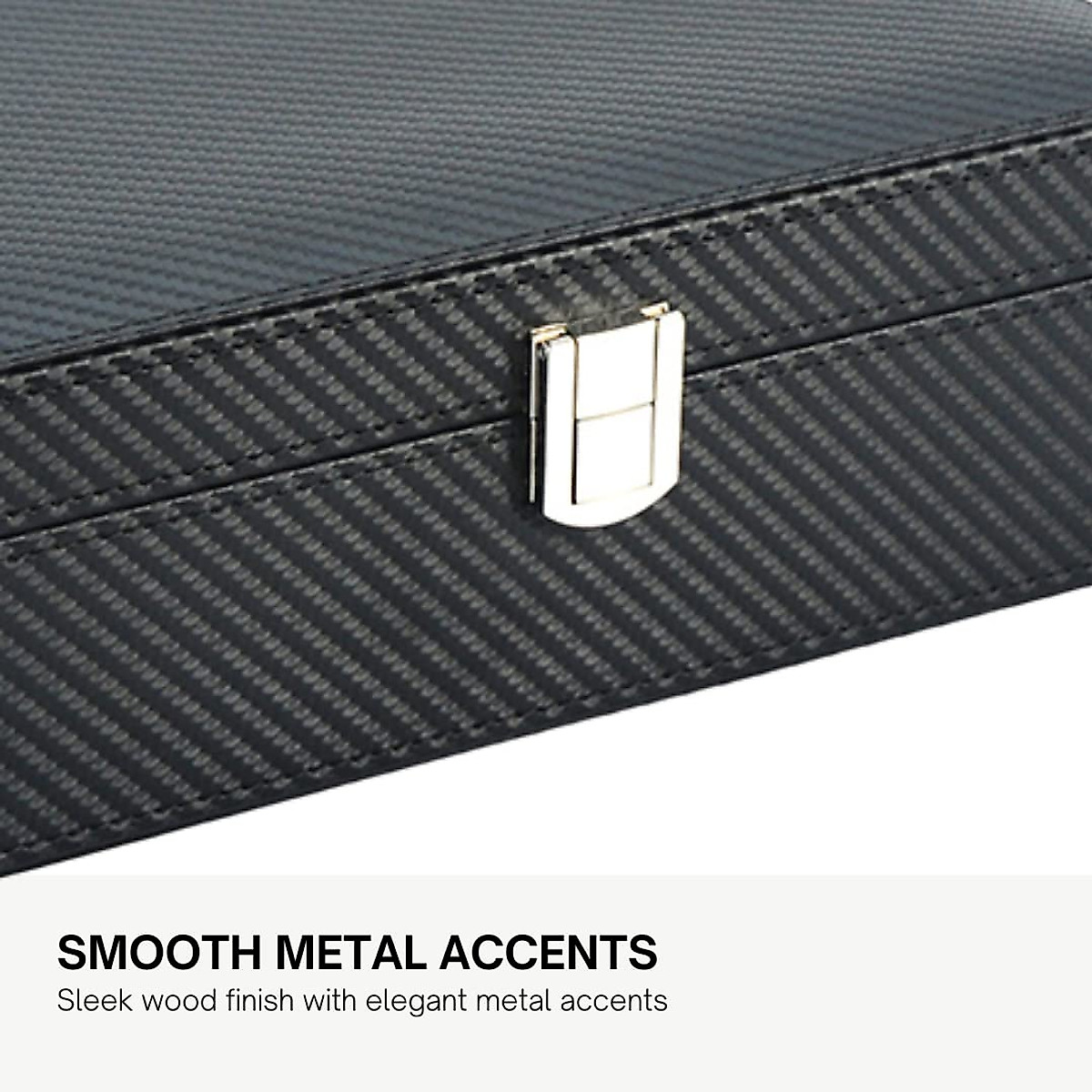 Decorebay Executive Leather Watch Box, Cufflink, Ring Storage Jewelry Box Organizer and Jewellery Box for Men (Crow)