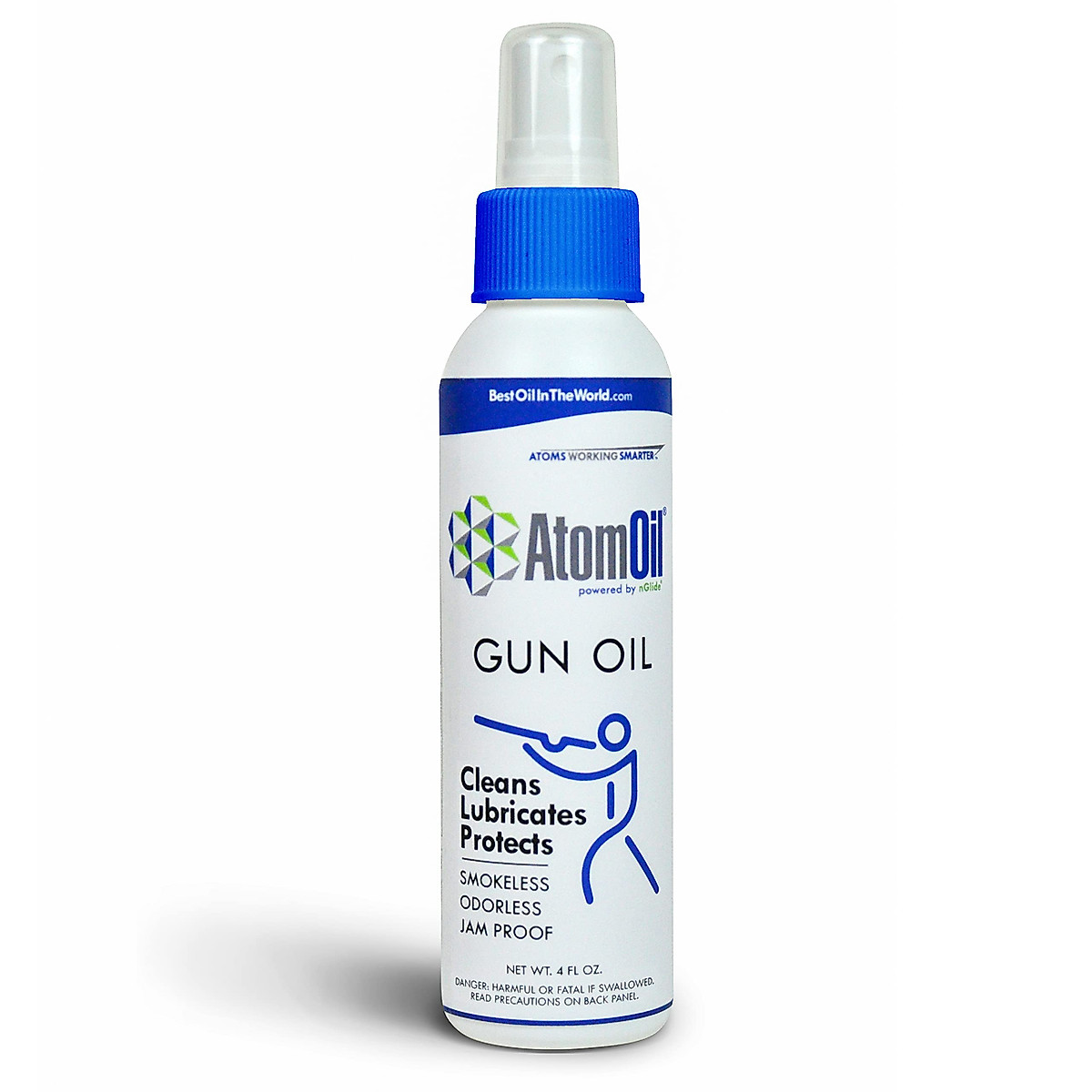 AtomOil Gun Oil for Gun Cleaning Kit | Gun Cleaner, Lubricant, and Protectant | Non-Toxic, Odorless Formulation for Safe Handling | Gun Accessories and Gun Cleaning Supplies | 4 Fl Oz. Bottle