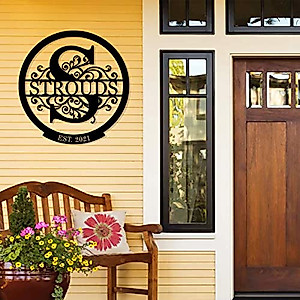 Customized Family Name Sign Personalized Last Name Metal Signs Custom Last Name Sign Metal Wall Art Split Letter Name Sign Door Hanger Monogram Wall Decor Metal Sign Wedding Gift