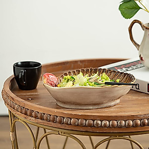 YINYUEDAO Turkey Style Ceramic Salad Bowl - Multifunctional Serving Bowl for Fruit, Ramen, Salad, Pasta, Soup, Popcorn - Ideal large bowl for Parties, Festivals, Events, etc.