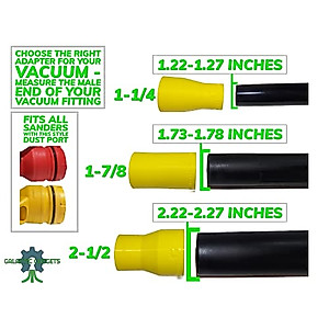 Vacuum Adapter for Dewalt or Craftsman Sanders - Dust Collection - Galactic Gadgets (2-1/2in - Black)