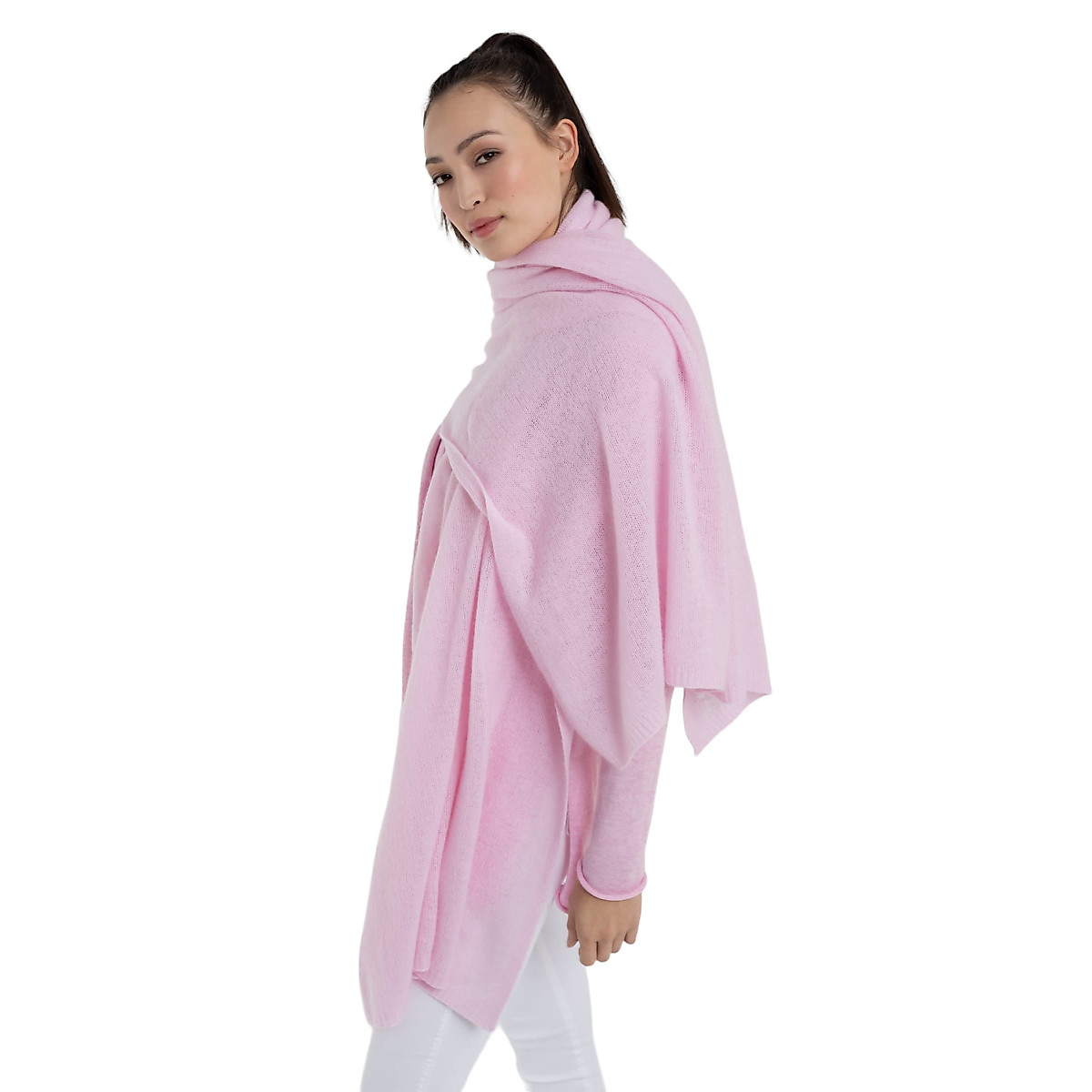 Alashan Cashmere 100% Cashmere Light Weight Travel Wrap (Beach Pink)