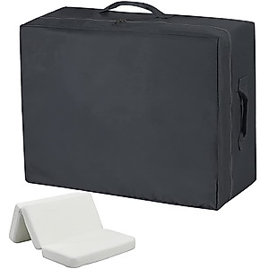 Tri-Fold Mattress Carry Case Bag Waterproof Foldable Memory Foam Narrow Twin Mattress Cases Mattress Cover Sturdy Carrying Storage Bags for 4-6in Queen Tri-Fold Guest Bed Mattress 32.5x16x27.5in