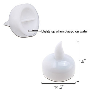 Novelty Place 12Pcs LED Floating Candles, Waterproof Flameless Tea Lights Warm Yellow Light - Battery Operated Candles Decoration for Wedding, Thanksgiving, Christmas, Birthday Party