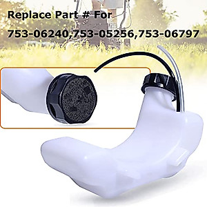 Mtanlo Gas Petrol Fueling Tanks Assemble Cap Bolt Hole for MP429 MP479 TB525EC TB590EC 753-06240 BC5090 CC148 Trimmers Grass Mower with w/ 2 Lines Fuel Replace OEM Part