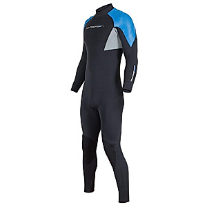 Henderson 7mm Thermoprene Pro Men’s Back Zip Jumpsuit, Black/Blue, XXLS