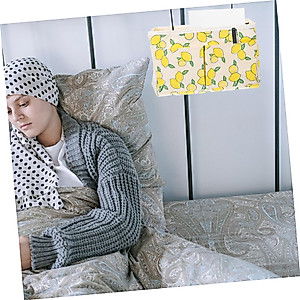 Lemon Bedside Cotton Linen Hanging Storage Bag Bed Storage Pocket Organizer Pouch Diaper Stacker for Bed Crib Craddle Baby Clothes Organizer