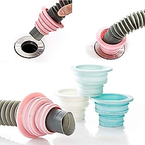 Goeielewe 4PCS Drain Pipe Hose Silicone Plug Sewer Seal Ring Washing Machine Sealing Plug for Bathroom Kitchen Cleaning Tools (Random Color)