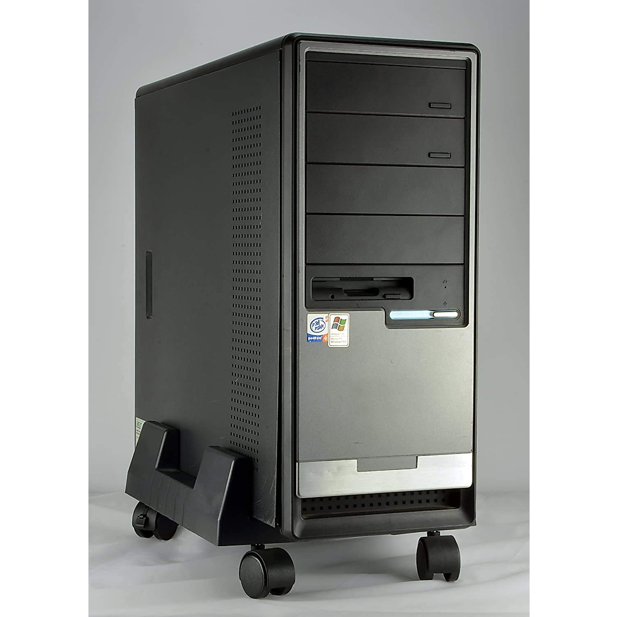 CPU Stand Mobile Desktop Tower Computer Floor Stand Rolling Caster Wheels Adjustable Width Universal PC Computer Holder Cart with 4 Caster Wheels (Black-B)