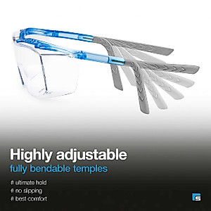 SolidWork Safety Glasses Clear Lens with Side Shields, Anti Fog, Anti Scratch, Anti-Glare, Protective Eyewear for Men & Women