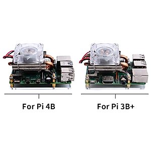 Generic Raspberry Pi 4 Metal Case with Fan,Raspberry Pi 4B Case with Raspberry Pi Low-Profile CPU Cooler,Raspberry Pi Horizontal ICE Tower Cooler (Silver)
