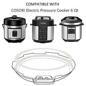 Silicone Sealing Ring for COSORI 6 Quart Electric Pressure Cooker 100% Silicone Replacement Gasket Seal Rings for 6 Qt COSORI Rice Slow Cookware Accessories 2-Pack