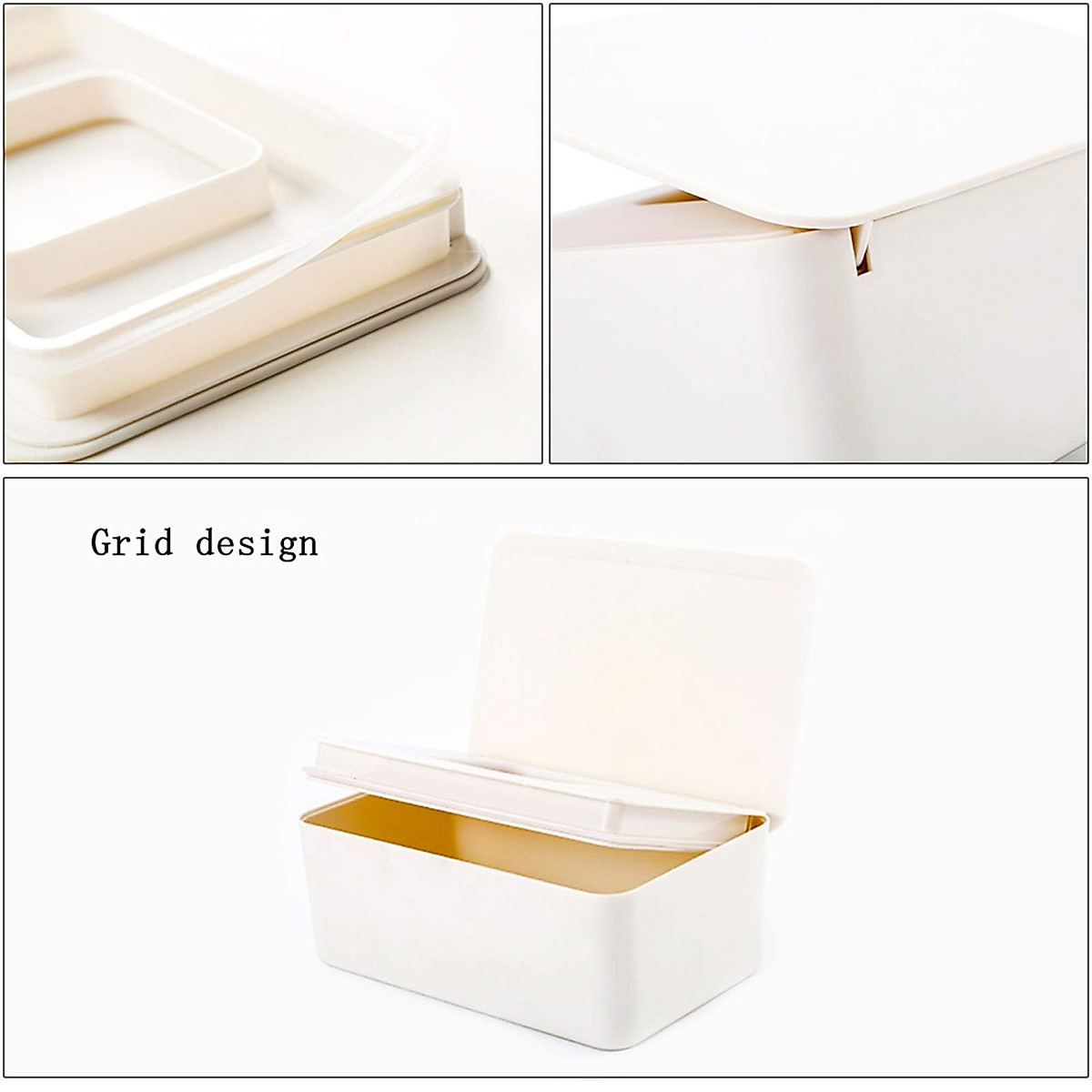 Wipes Dispenser Holder with Lid, Home Wet Tissue Case Storage Box Container Dustproof Holder for Home Office Desk(White)