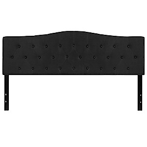 BizChair Tufted Upholstered King Size Headboard in Black Fabric