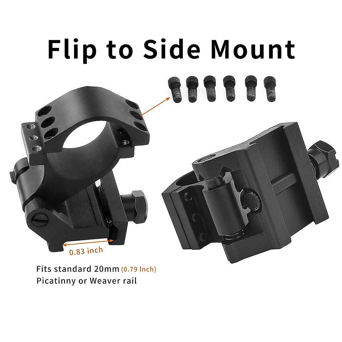 Beileshi 4X Optics Red Dot Sight Magnifier with Flip to Side Mount