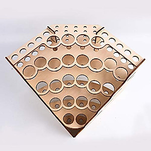 Tongina DIY Wood Paint Bottle Rack Modular Organizer Stand - Wood, 90 Deg 24 Holes