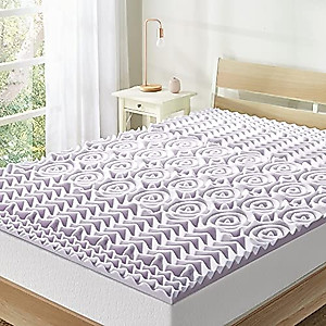 Mellow 1.5 Inch 5-Zone Memory Foam, Soothing Lavender Infusion, Full Mattress Topper