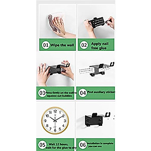 Yzger Hair Dryer Holder Hair Blow Dryer Rack Wall Mount Include Power Plug Hook Wall Punching Mounted Punching or Self-Adhesive Two Ways to Use and Fit for Most Hair Dryers (Gold)