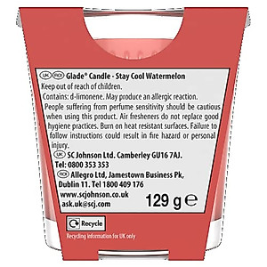 Glade Candle, Small Scented Candle, Stay Cool Watermelon, 6 Pack (6 x 129 g)