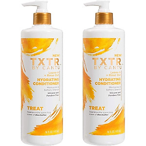 Hydrating Conditioner from TXTR by Cantu - 2 pack of 16 oz Pump Bottles - Silicone & Paraben Free Formula Moisturizes and Softens Strands
