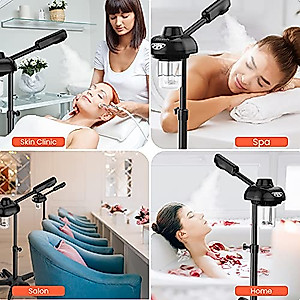 TASALON Facial Steamer on Wheels - Face Steamer for Professional Skin Rejuvenation, Facial Steamer Kit for Home, Spa, Beauty Clinic - Warm Mist, Ozone Face Humidifier - Pore Opener and Skin Cleanser