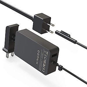 Charger for Surface Pro 3 Surface Pro, KINGDO 36W 12V 2.58A Power Supply Compatible Surface Pro 3 Surface Pro 4 i5 i7 Surface Pro 5 6 7 8 9 Surface Laptop Surface Go 3/2/1 with Carrying Case