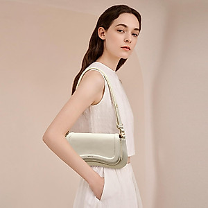 Keyli Shoulder Bag for Women mini Crossbody Purses Retro Classic Handbag Waterproof Vegan Leather Clutch Tote Hobo Purse Designer Bags with Adjustable Strap Beige