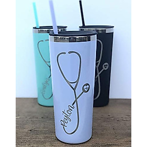 Maars® Laser Engraved Personalized Nurse 20 or 22 oz Tumbler with lid and straw- Nurse Gift, Doctor Gift, Nurse Assistant, Nursing Student, Medical Assistant Tumbler, Nurse Graduate Gift