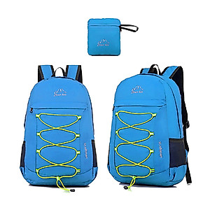CLEVER BEES 25L Outdoor Ultralight Foldable Backpack for Campaing Hiking Travelling (Skyblue)