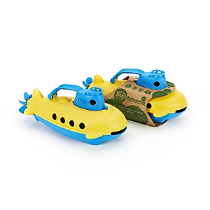 Green Toys Submarine - BPA, Phthalate Free Blue Watercraft with Spinning Rear Propeller Made from Recycled Materials. Safe Toys for Toddlers