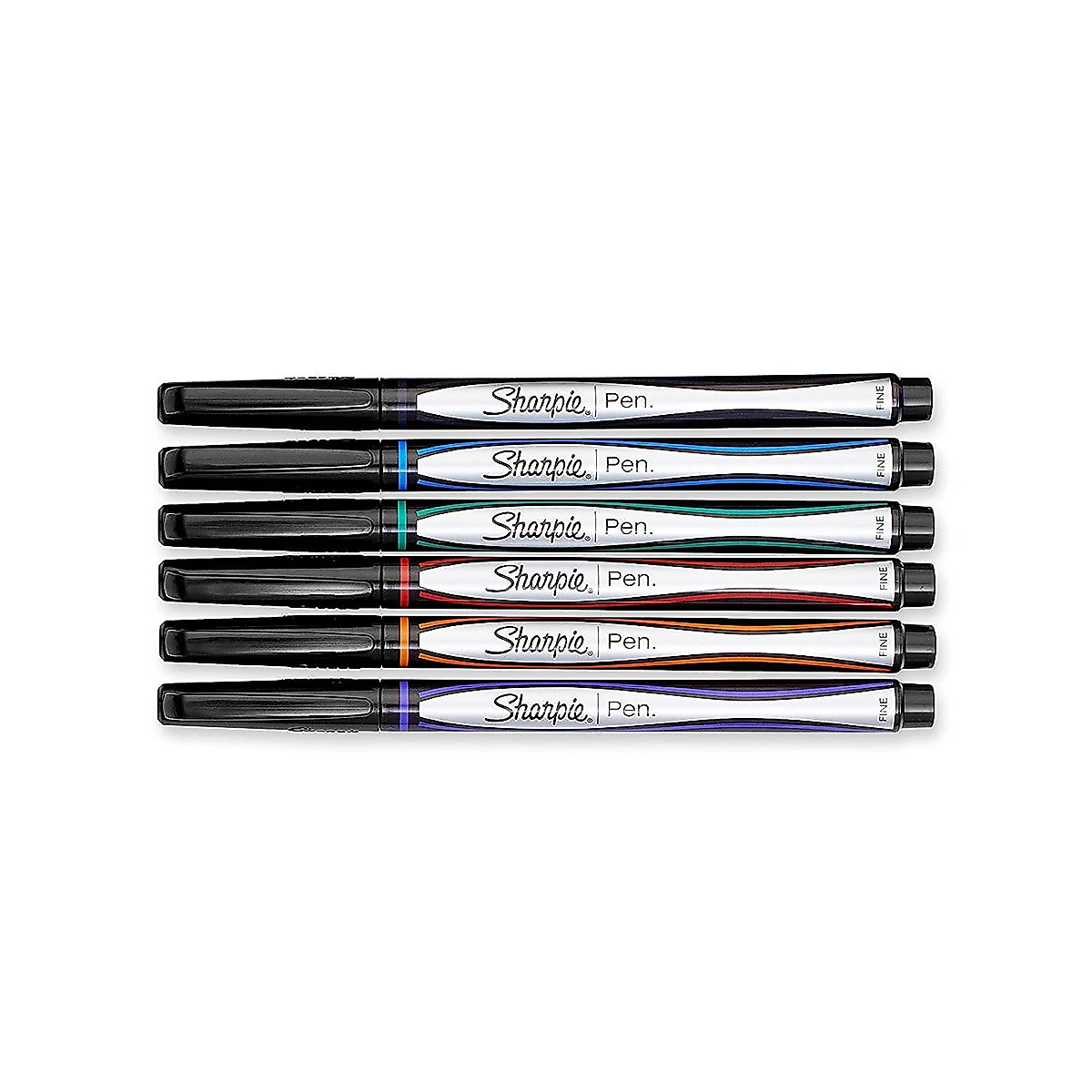 Sharpie 1751690 Plastic Point Stick Permanent Water Resistant Pen Assorted Fine 6/Pack