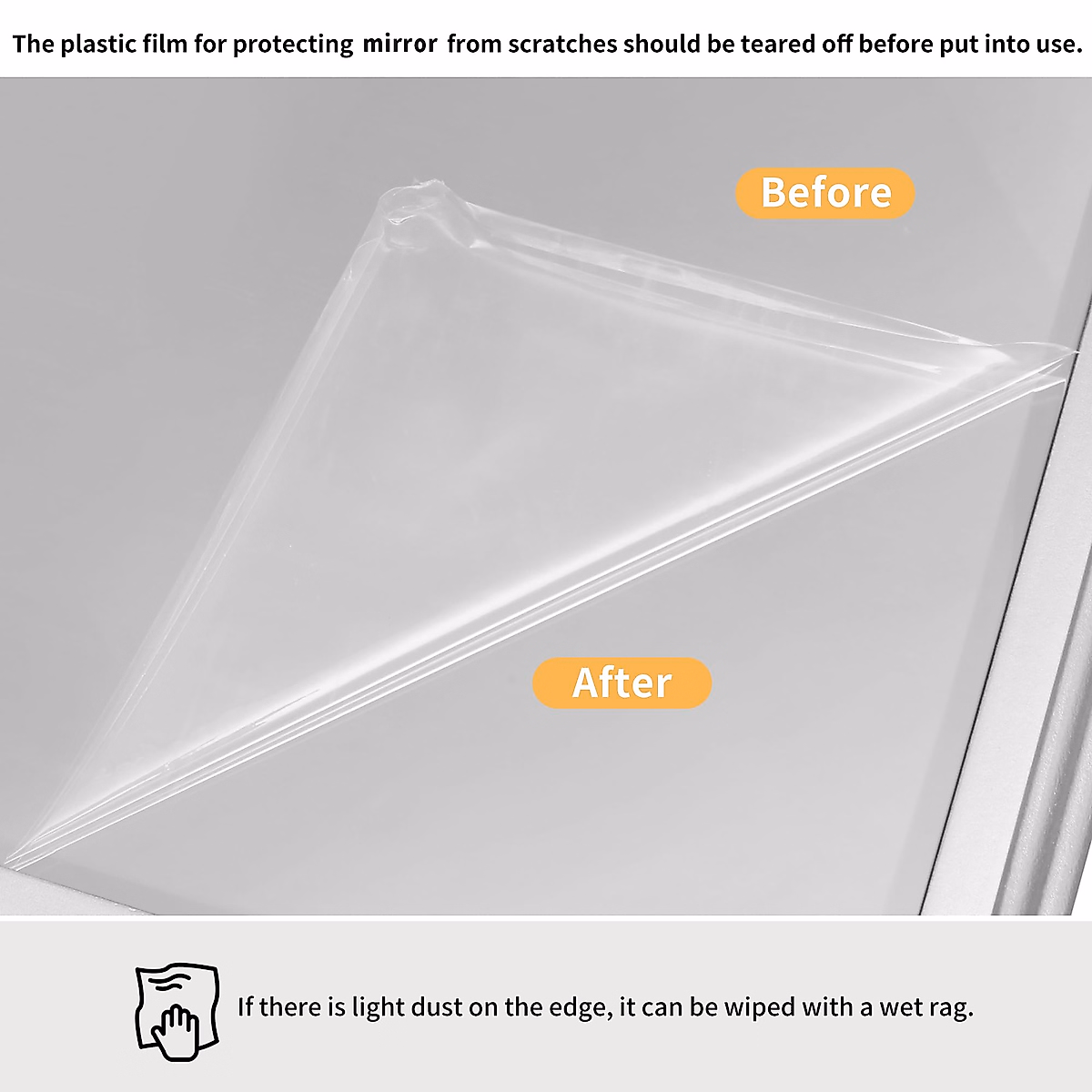 EMKK Sleek Glass Mirrored Coffee Adjustable Legs, Easy Assembly Cocktail Sturdy Design, Luxury Contemporary Center Table for Living Room, Silver