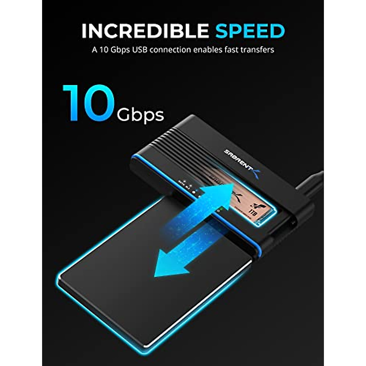 SABRENT USB 3.2 Type C M.2 PCIe NVMe + 2.5/3.5 Inch SSD & HDD Converter [DS-UCMH]