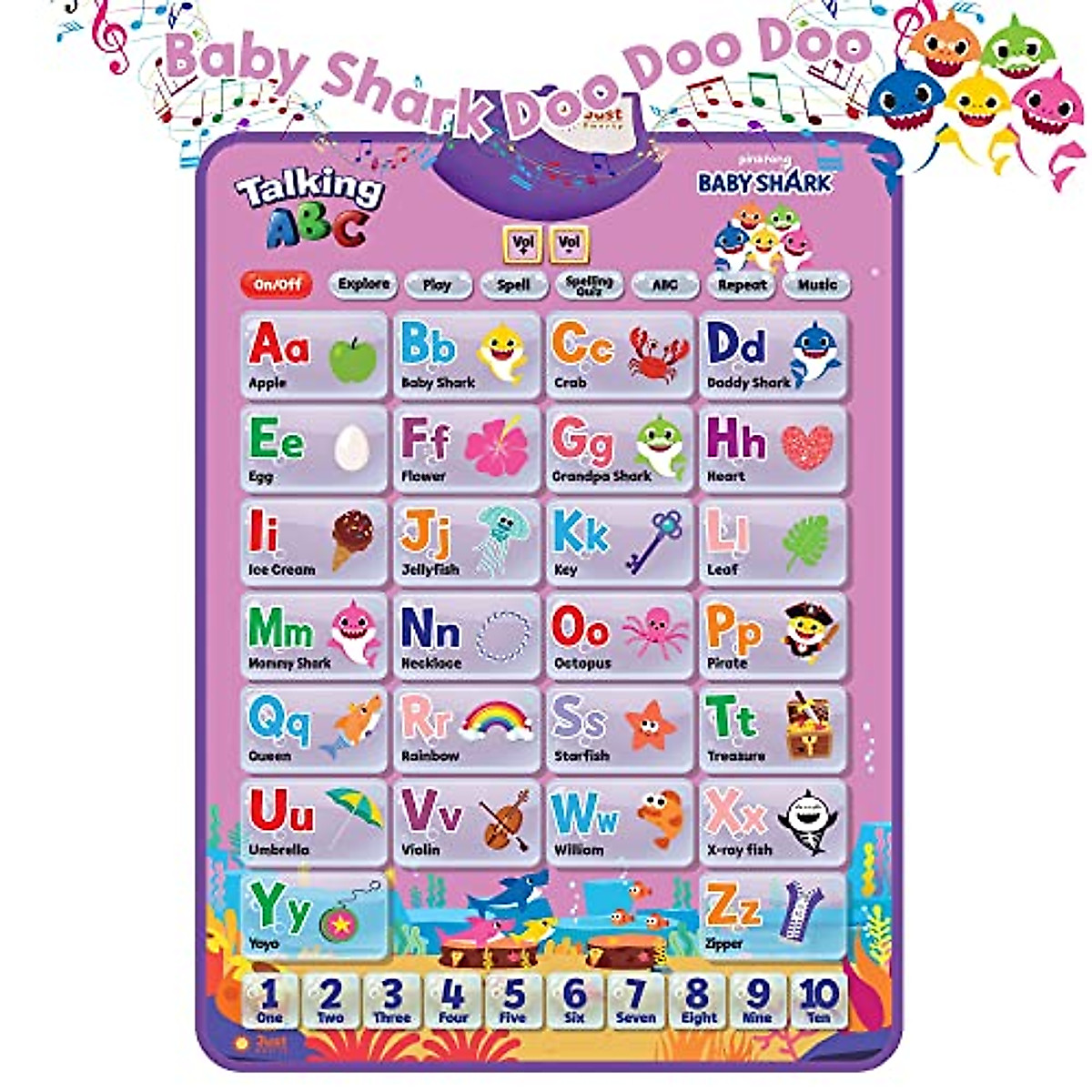 Pinkfong BabyShark Alphabet & Number Learning Resources for Girls Pink Edition | Baby Shark Song Musical Mat | Baby Shark Birthday 1 Year Old Toys | Baby Shark Toys for Toddlers 1-3 | Baby Shark Games